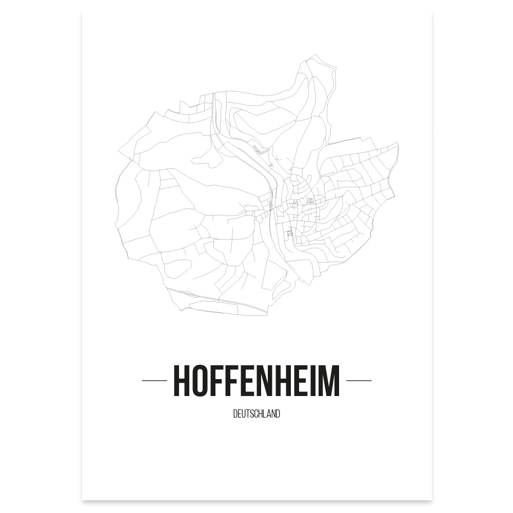 JUNIWORDS Stadtposter, Hoffenheim, Weiß, Kunstdruck Plan Map | eBay.de