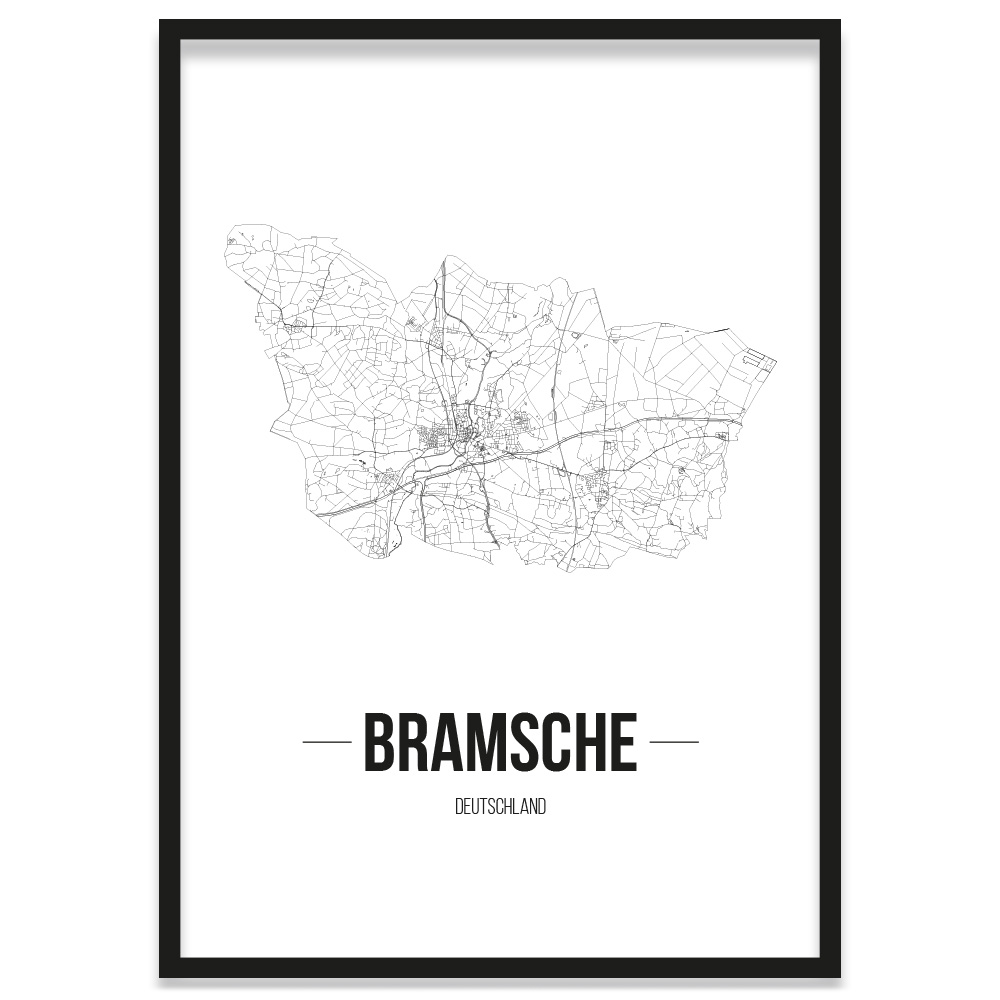 JUNIWORDS Stadtposter, Bramsche, Weiß, Kunstdruck Plan Map | eBay.de