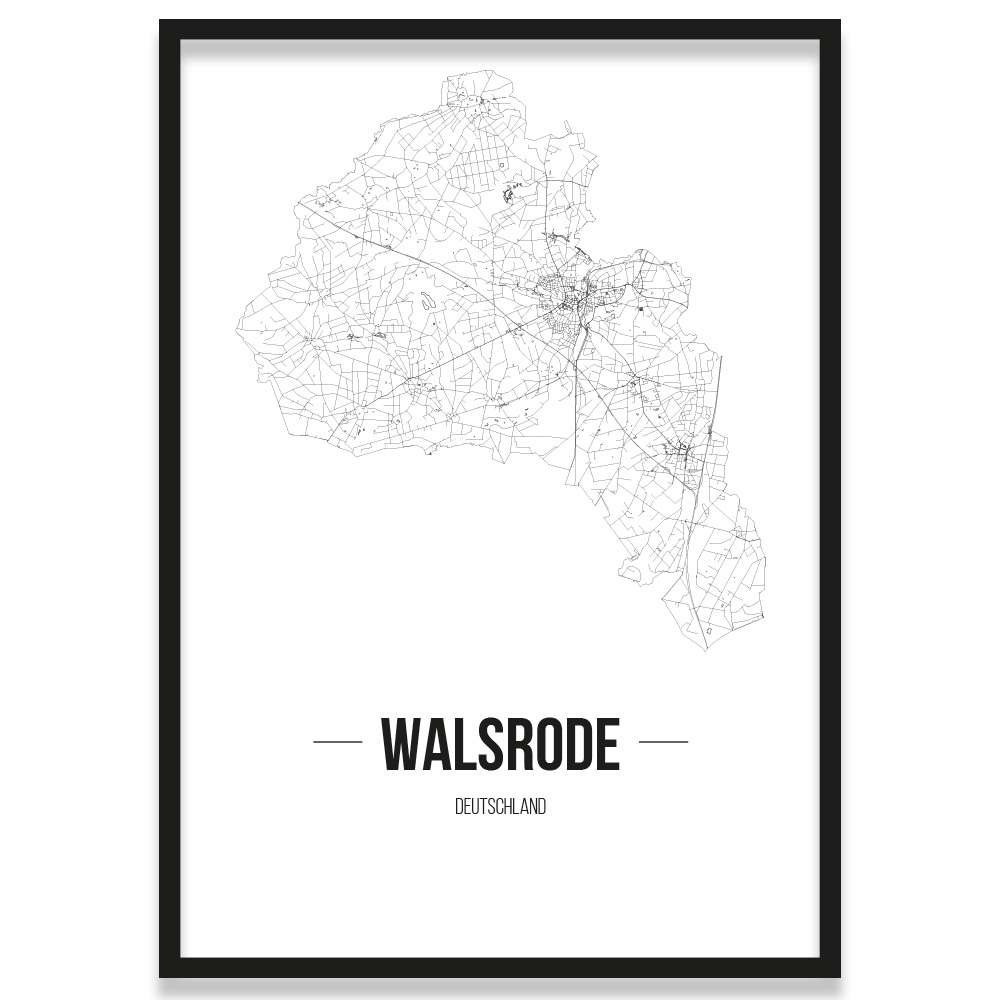 JUNIWORDS Stadtposter, Walsrode, Weiß, Kunstdruck Plan Map | eBay.de